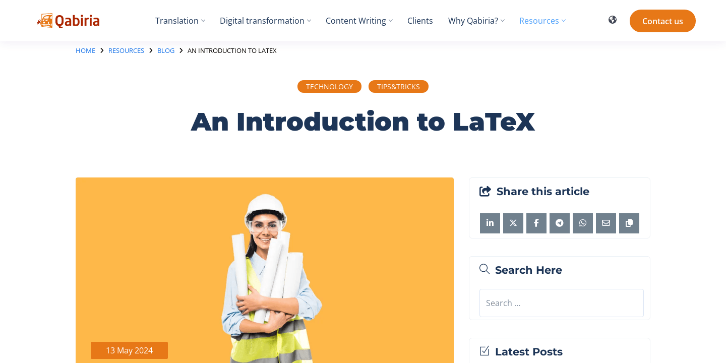 An Introduction to LaTeX | Language and technology consulting | Qabiria